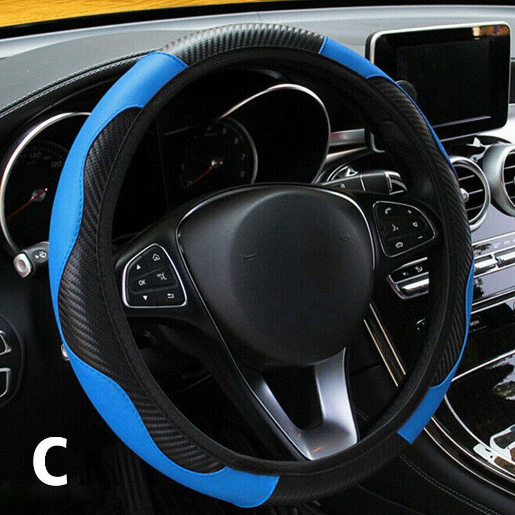 Чехол на руль автомобиля карбоновый спортивный, безшовный натяжной из эластичной ленты