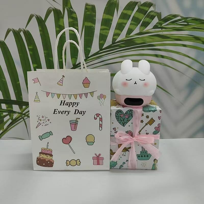 Новый будильник Animal Party Shy Rabbit and Dudu Duck Smart Soft Light Mini Alarm Clock с цифровым дисплеем температуры и электронным ночником для сна.
