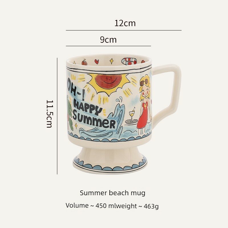 Креативная кружка, высокая чашка для воды, стильная и милая чашка для воды, уникальный дизайн, нишевая кофейная чашка,