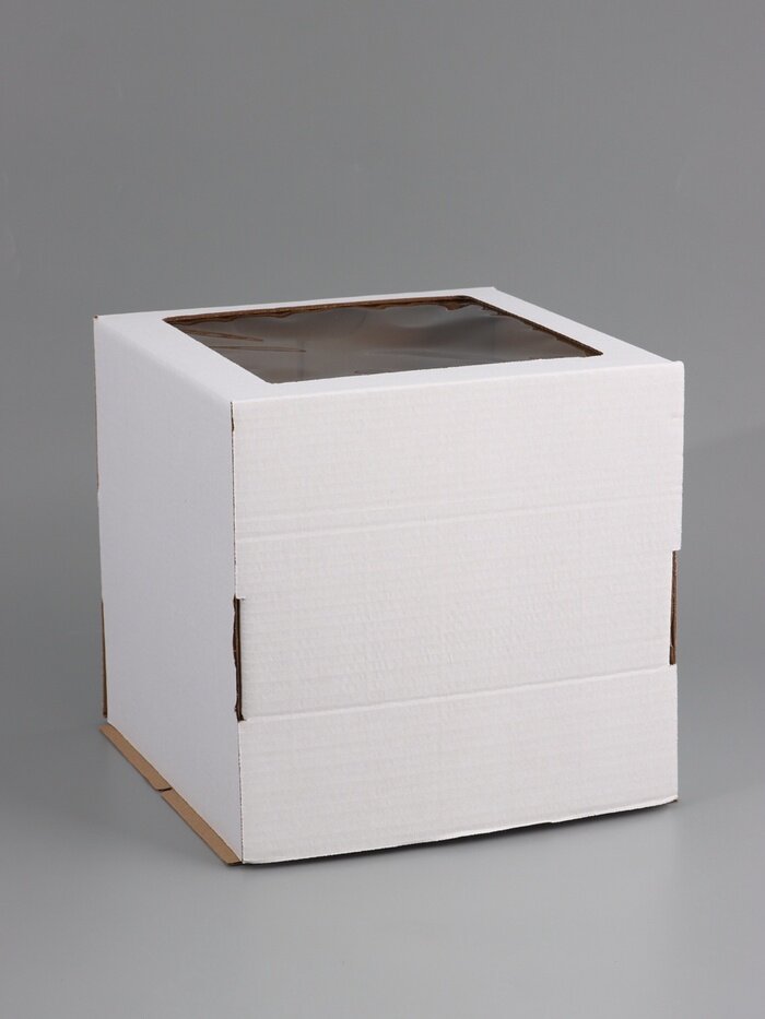 Коробка для торта, кондитерская, белая, с окном 30×30×30 см Набор 5 шт.