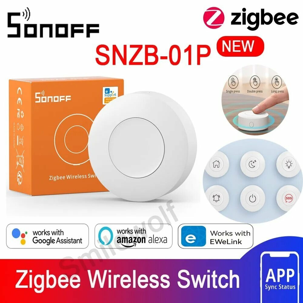 Zigbee Беспроводная кнопка Sonoff SNZB-01P