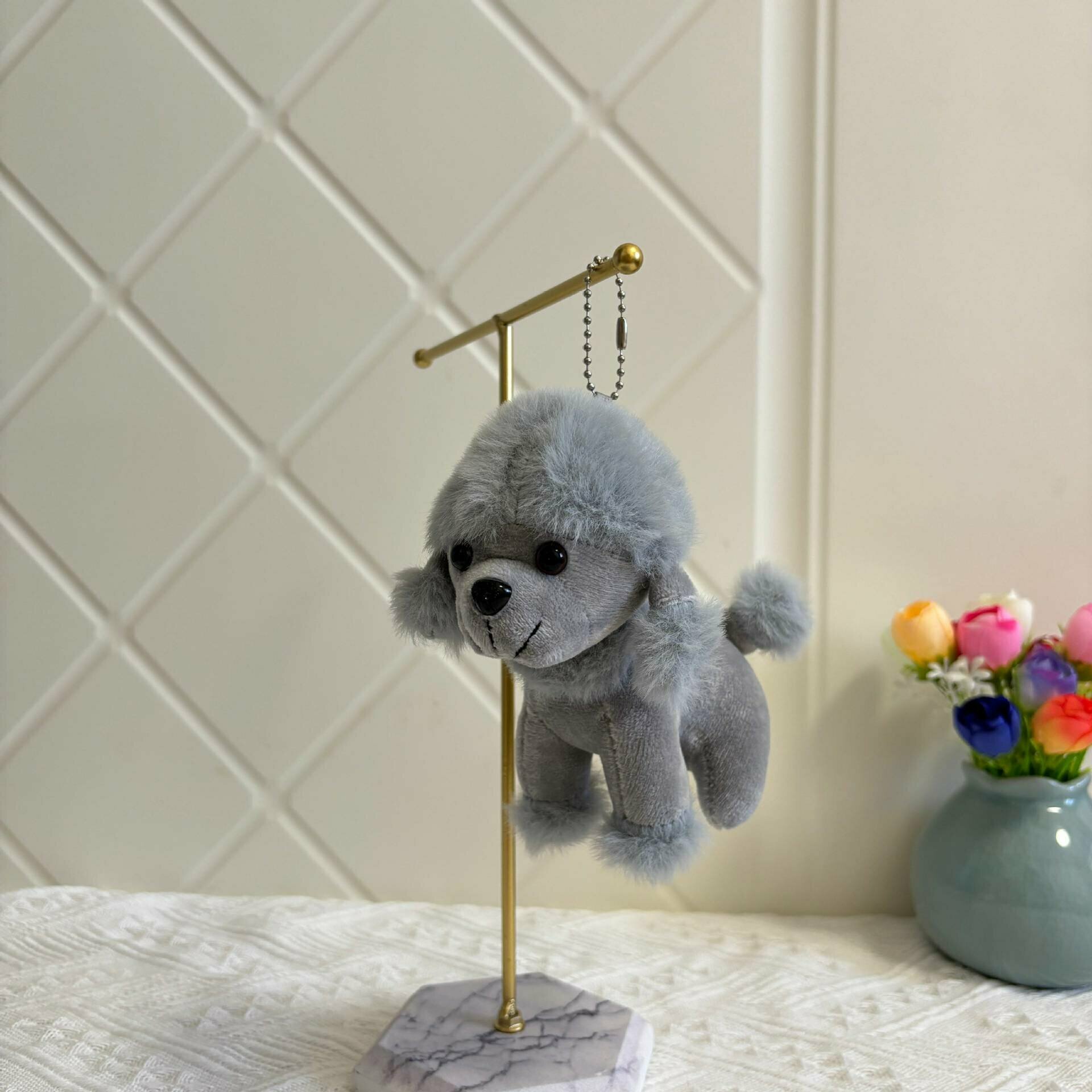 Милая плюшевая игрушка-кукла-пудель, брелок для сумки, подвеска для ключей, интернет-знаменитость Цепочка из бисера