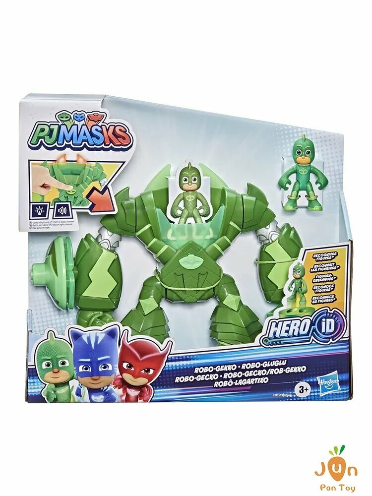 Развивающие игрушки от 1 года, Hasbro PJ Masks Robo-Gekko Preschool Toy / Детский интерактивный набор игрушек-роботов со световыми, звуковыми эффектами и эксклюзивными мини-моделями персонажей
