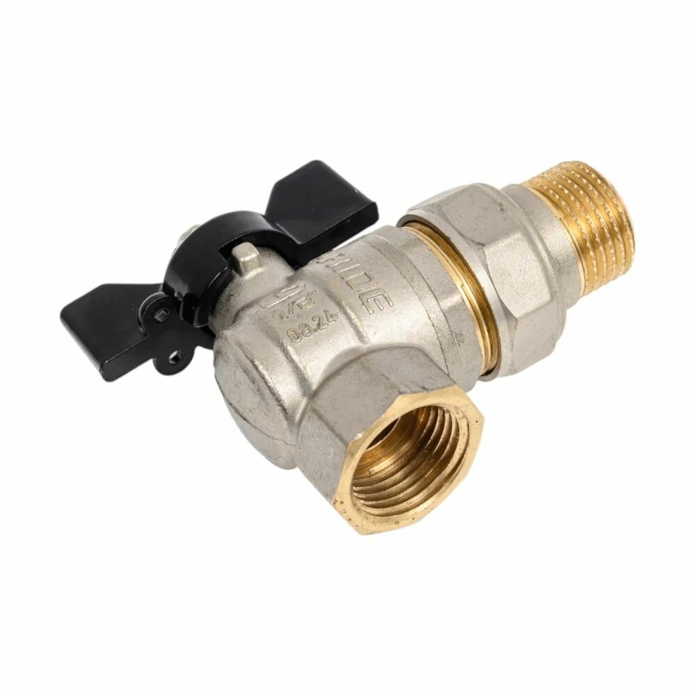 Кран LD PRIDE шаровой со сгоном угловой 1/2' - 1/2' бабочка 552307