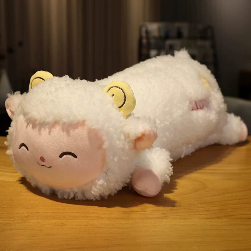 Детская плюшевая подушка-овечка для сна, длинная форма, белая, 110 см, мягкая игрушка для девочек