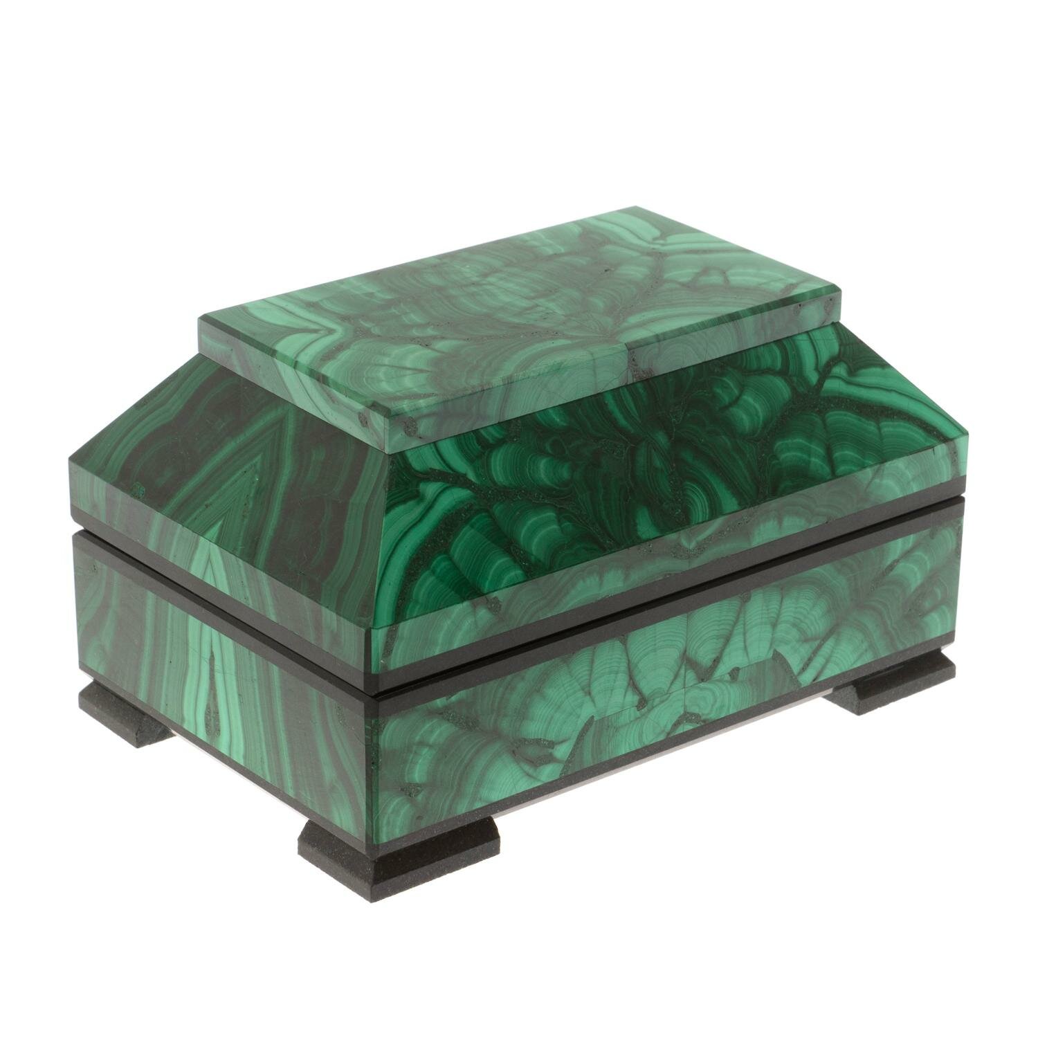 Ларец из малахита "Счастье" 12х8х7 см 130045