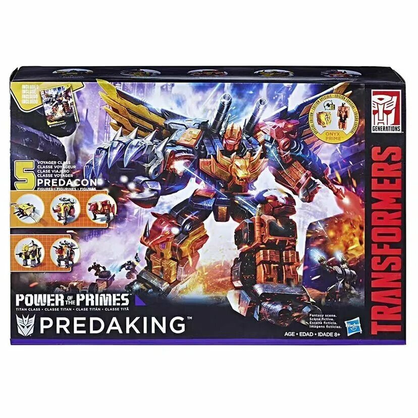 Трансформеры хасбро Игрушка Transformers Generations Power of the Primes Predaking Combiner Set of 5 Titan Class
