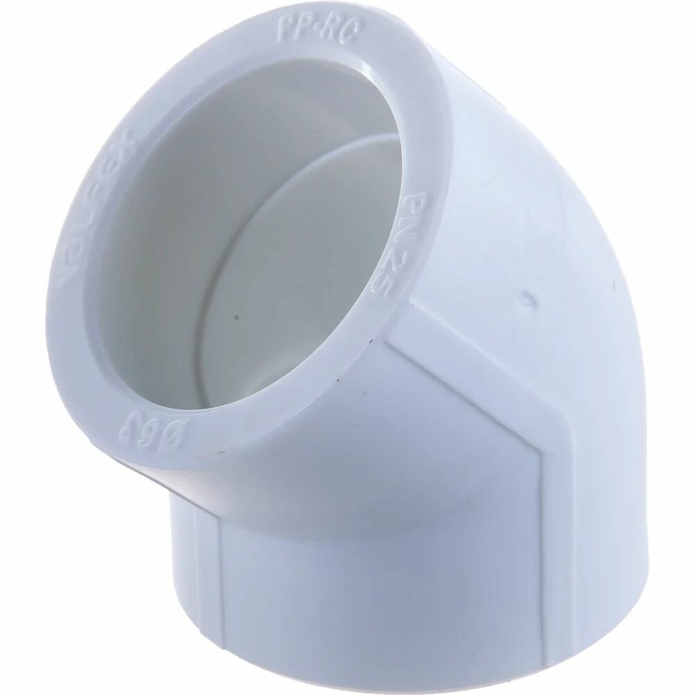 Угольник VALFEX PP-R белый, 63 мм, 45 градусов 10107063 127-0570