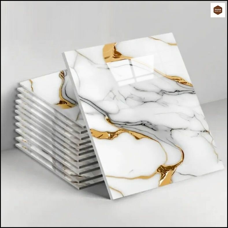 Самоклеящиеся стеновые панели под мрамор, панель ПЭТ, огнестойкие водостойкие и быстрый монтаж, для кухни, ванной, акцентных стен