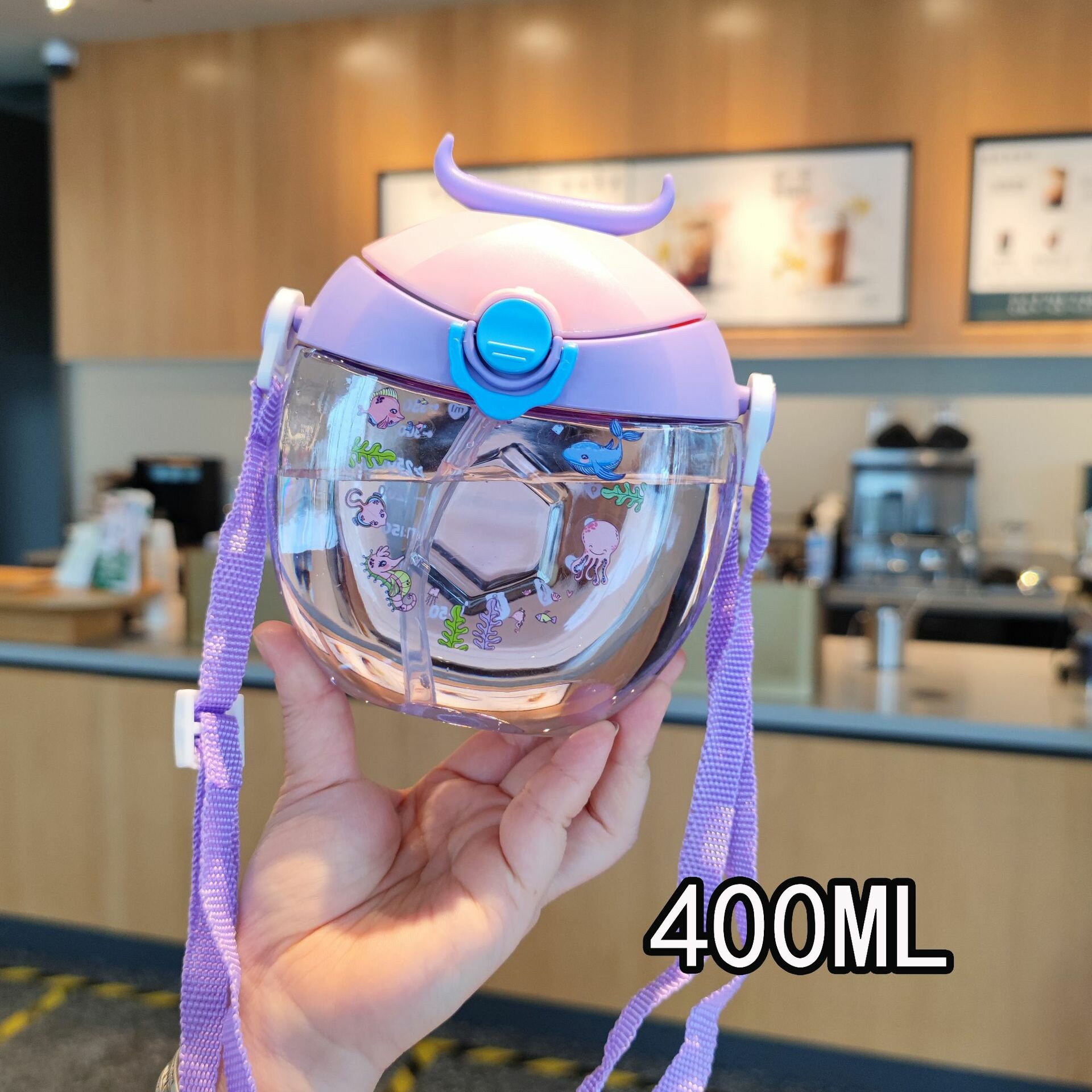 Детская соломенная чашка для воды через плечо милый креативный мультяшный Рог пластиковая чашка для детского сада