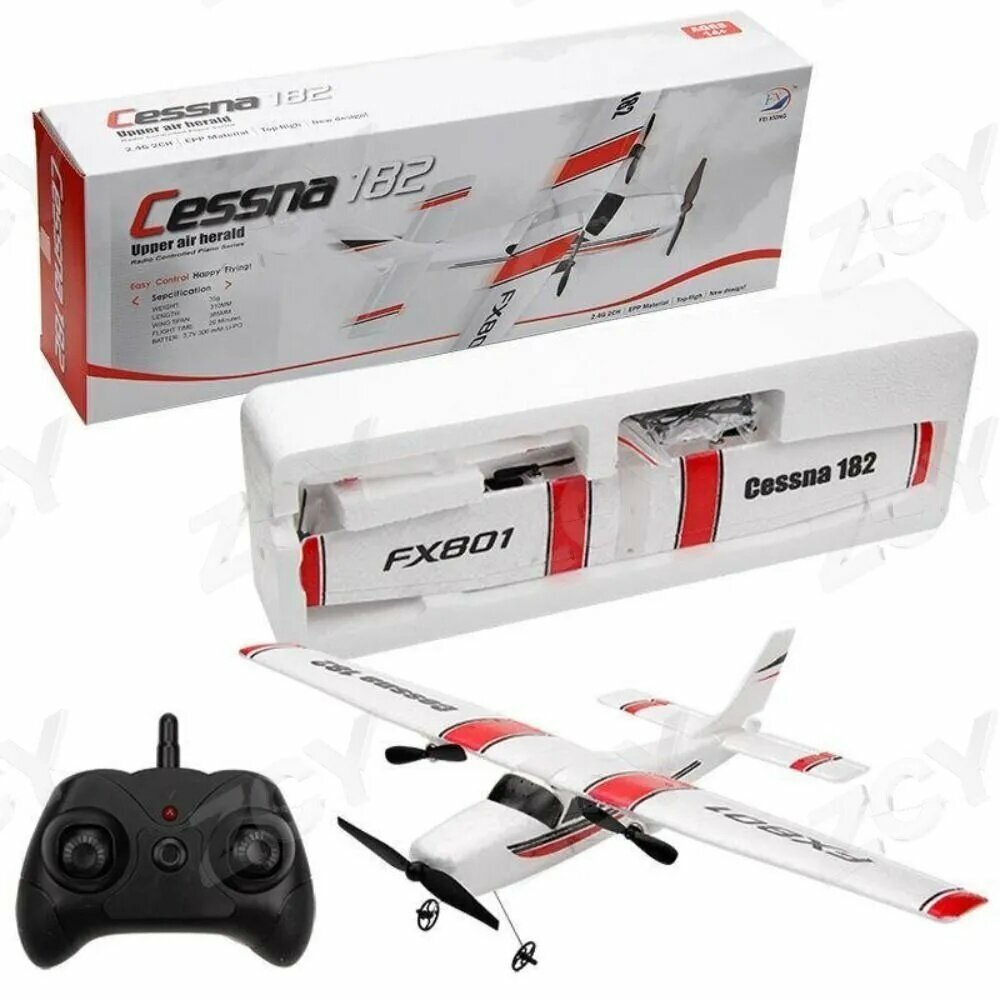 FX801 RC Самолет с 2.4ГГц управлением и бесщеточным двигателем 2-канальная сборная модель планера с фиксированным крылом для хобби