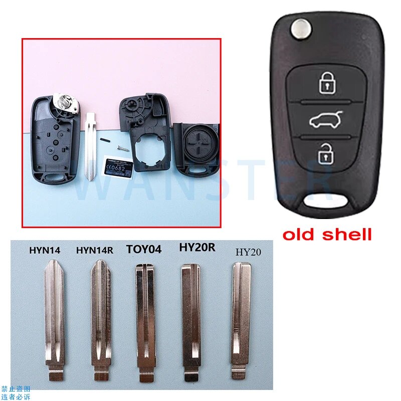 Обновленный 3-кнопочный автомобильный брелок для Hyundai I20 I30 IX35 Avante для Kia K2 K5 Sportage Venga Picanto Rio Ceed with TOY04 blade, Old shell-SUV hold