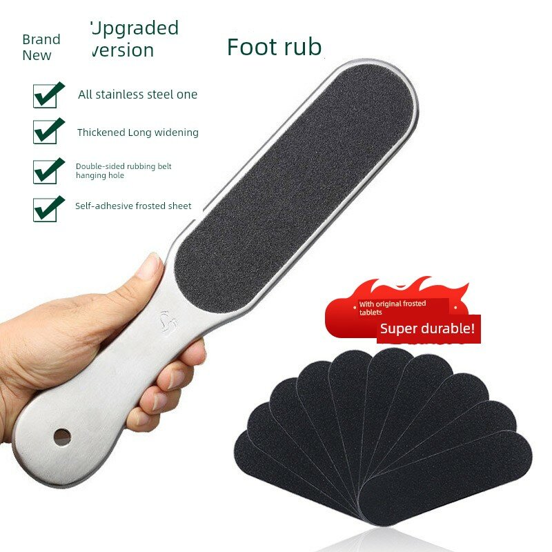 Двусторонняя пемза для ног из нержавеющей стали, для удаления огрубевшей кожи, для педикюра, набор для ухода за стопами