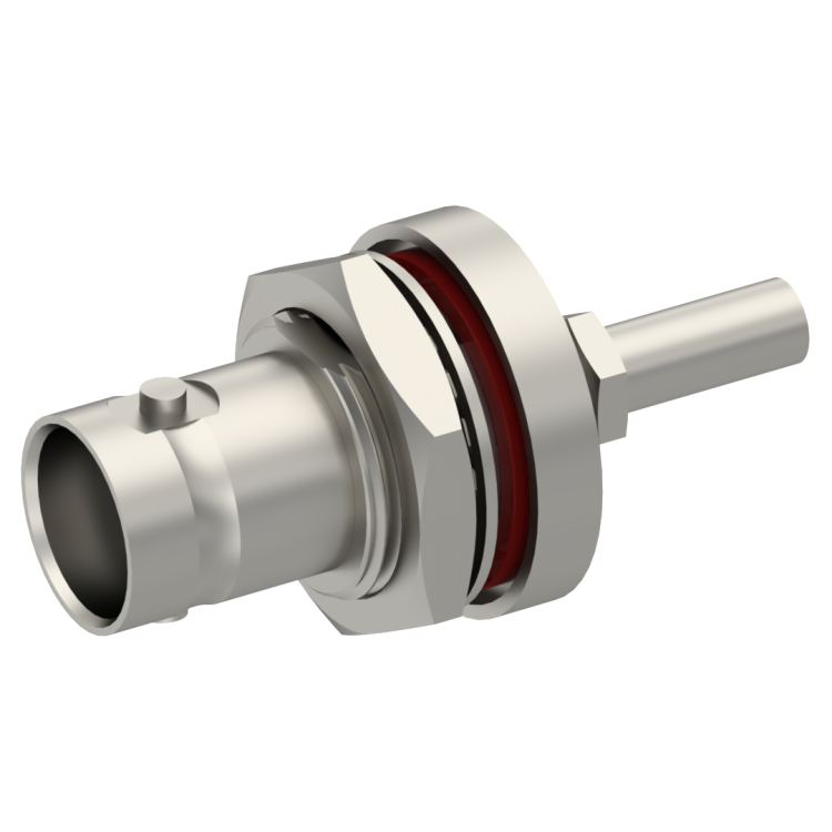 Китайский аналог(замена):6501-7071-019 BNC прямой разъем женский обжимного типа для кабеля 2.650 D, никель, заднее крепление|герметизированный