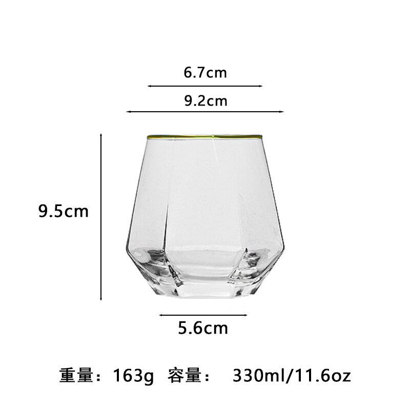 Скандинавский Творческий бриллиант шестиугольная чашка с золотым краем шестиугольная чашка Бытовая термостойкая чашка