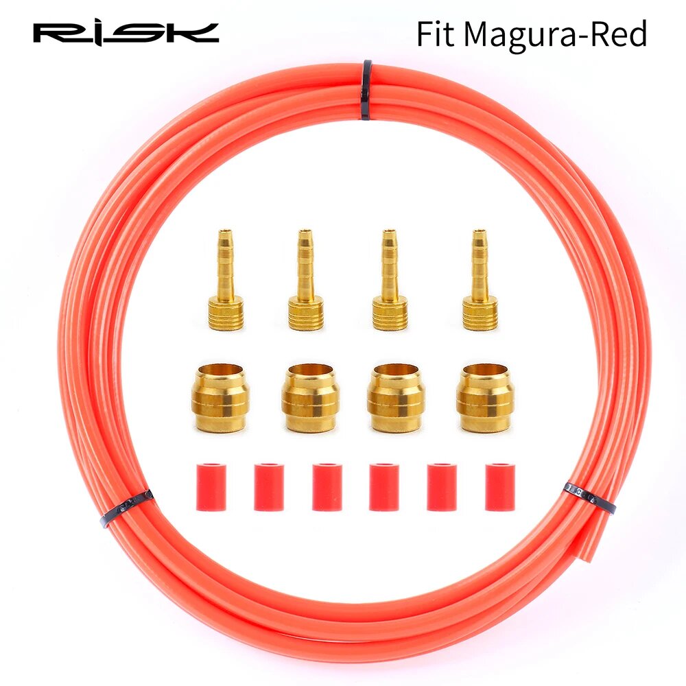 Комплект гидравлических шлангов RISK RC114 2,5 м для дисковых тормозов Красный, 1 Set RD For Magura