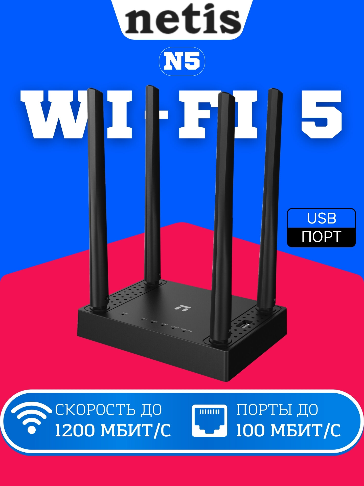 Роутер/маршрутизатор Wi-Fi NETIS 1200MBPS LTE DUAL BAND N5