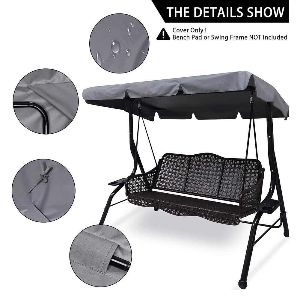 Навес для уличного шезлонга-качели, водонепроницаемый, с УФ-защитой, 195 125 см