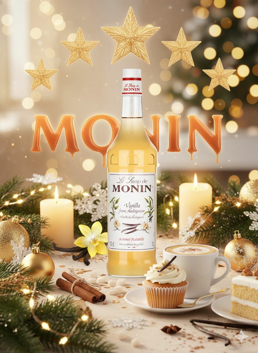 Сироп Monin Ванильный для кофе, молочных коктейлей и десертов