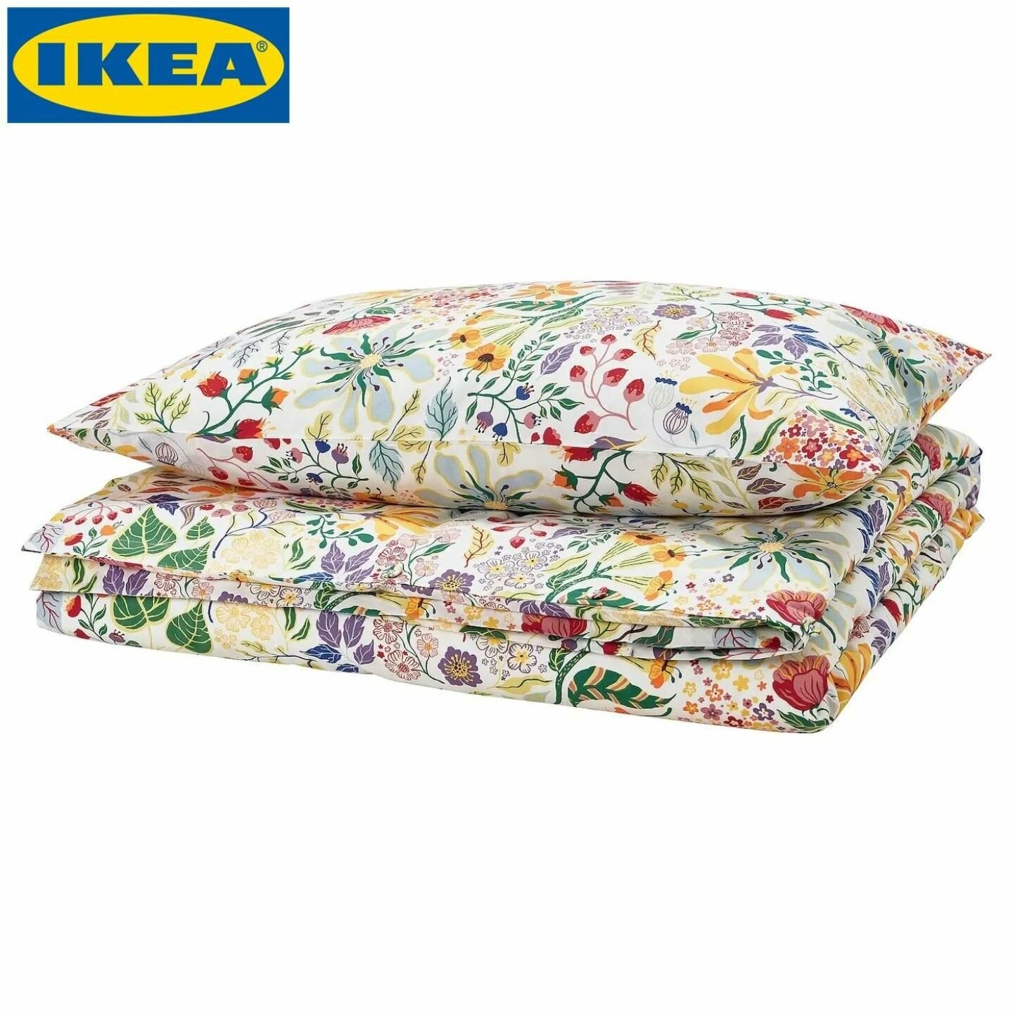 IKEA Комплект постельного белья 1.5-спальный хлопок 150x200 см, наволочки 50x80, простыня 150x200 см