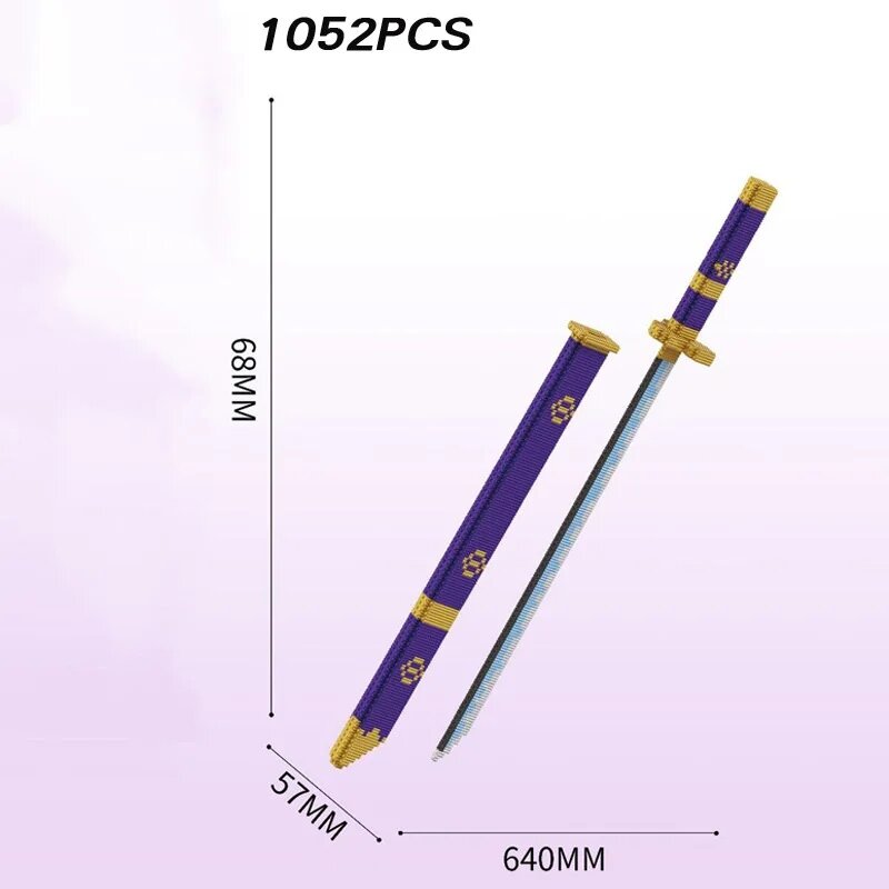 Самурайский меч, чехол, меч, строительные блоки, лезвие ниндзя, катана, японское аниме, нож-бабочка, кирпичи, детские игрушки для взрослых