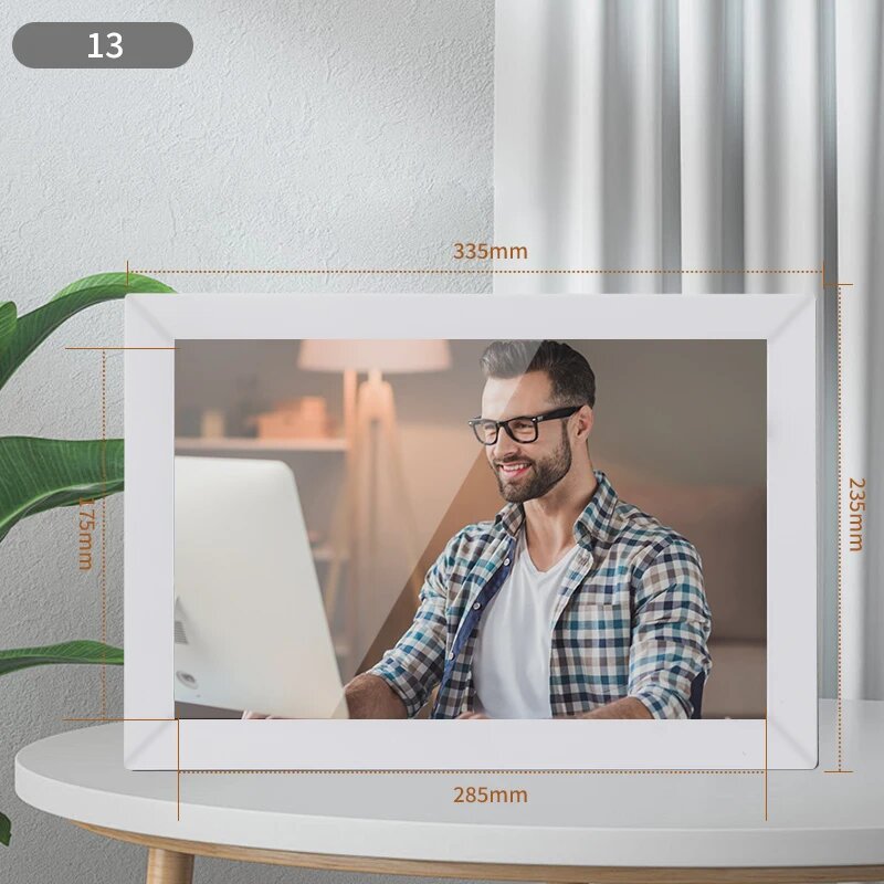 13-дюймовая цифровая фоторамка, сенсорный Wi-Fi, электронный альбом, интеллектуальная фоторамка высокой четкости, видеорекламный дисплей