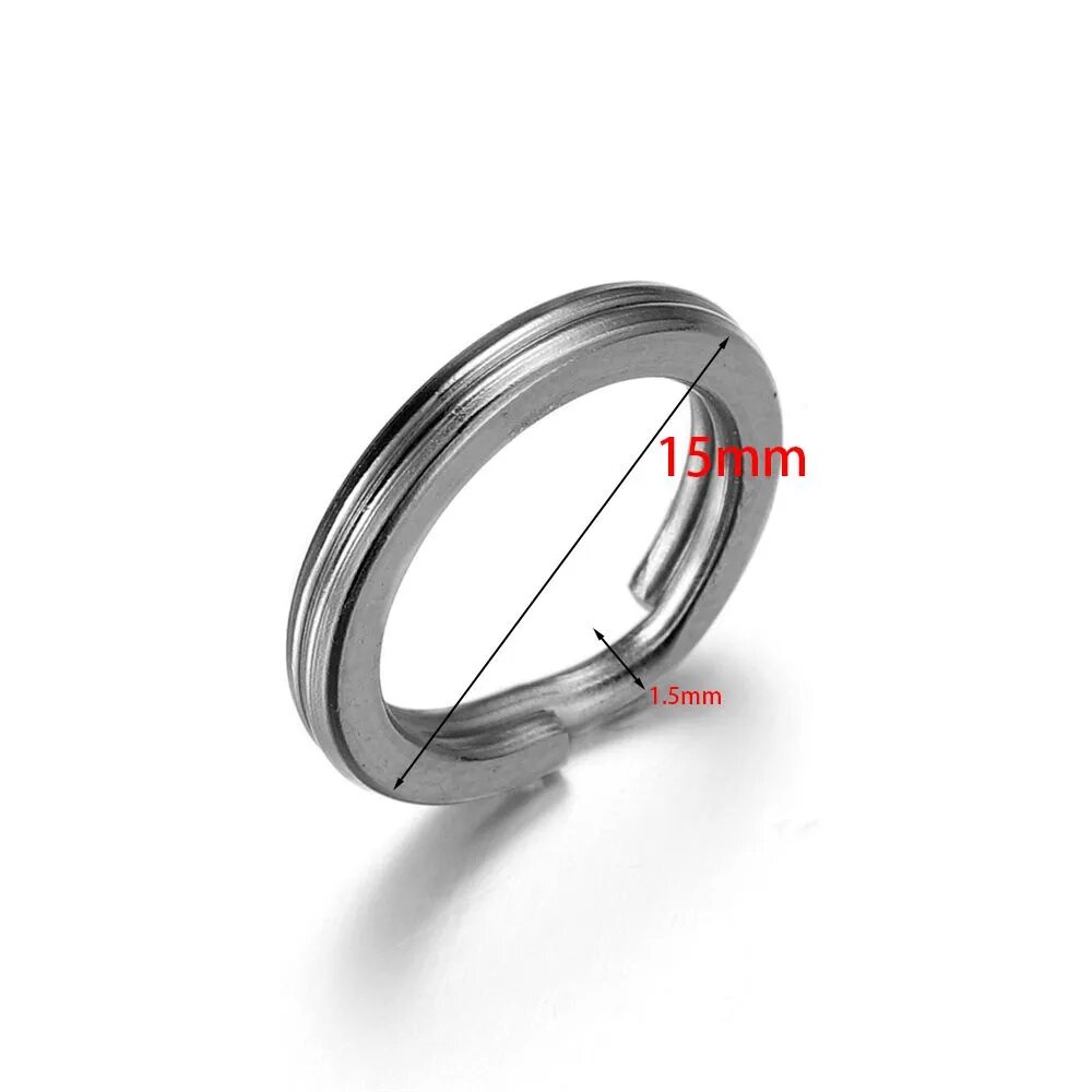 Плоское кольцо для брелков и ключей, нержавеющая сталь, 1,5x15 мм 10шт