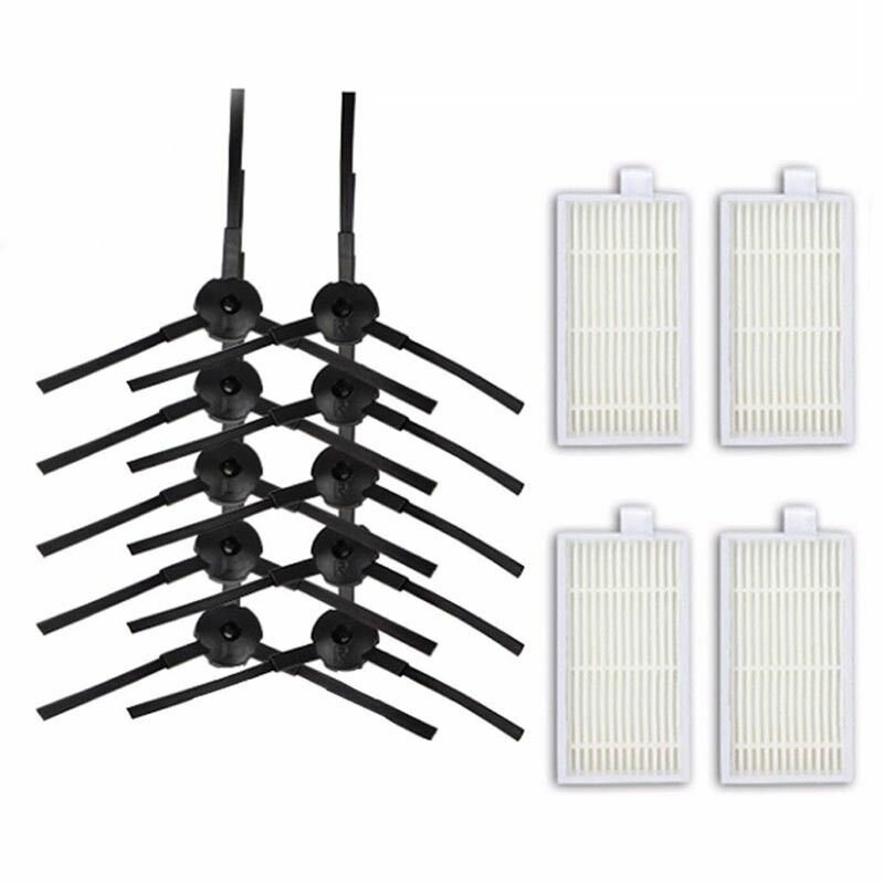 10шт Боковая Щетка и 4шт Фильтрующая Сетка для Ariete Briciola 2711 2712 2713 2717ROBOT