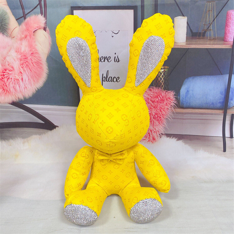 Новая ручная кукла из ткани с ринстонами, интернет-знаменитость, кукла-зайчик с инкрустированными ринстонами, игрушка для автомобиля и гостиной