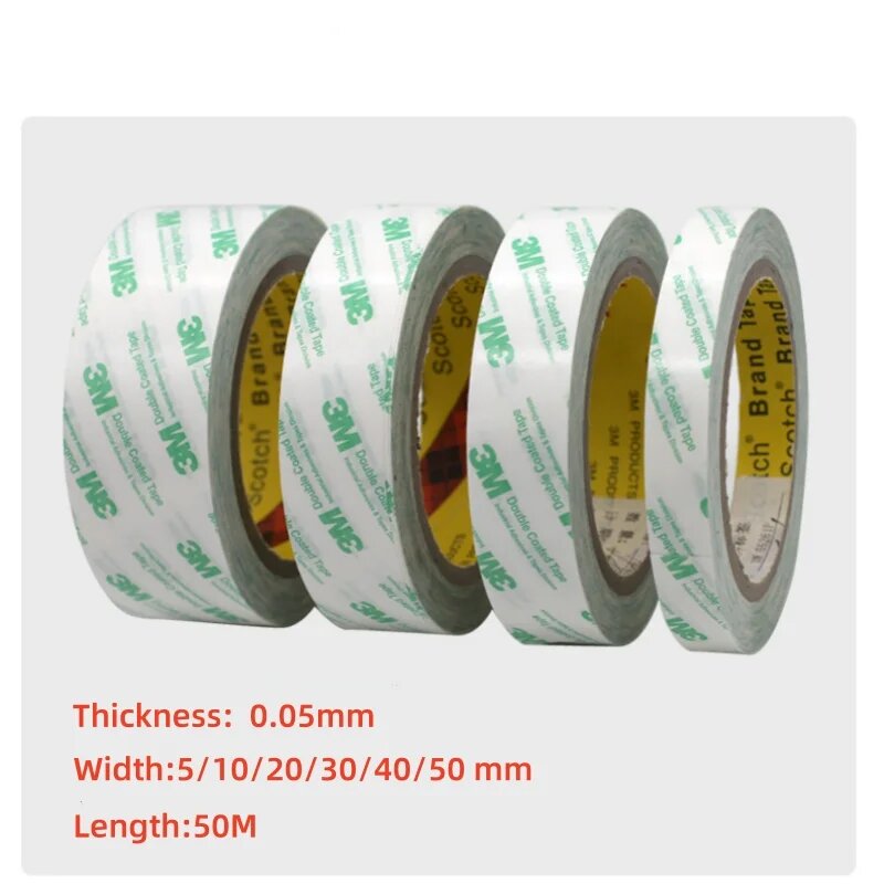 3 м 0,05 мм * 5 — 50 мм * 50 м ПЭТ высокопрочная ультратонкая прозрачная двусторонняя лента без остатков для склеивания панелей и батарей