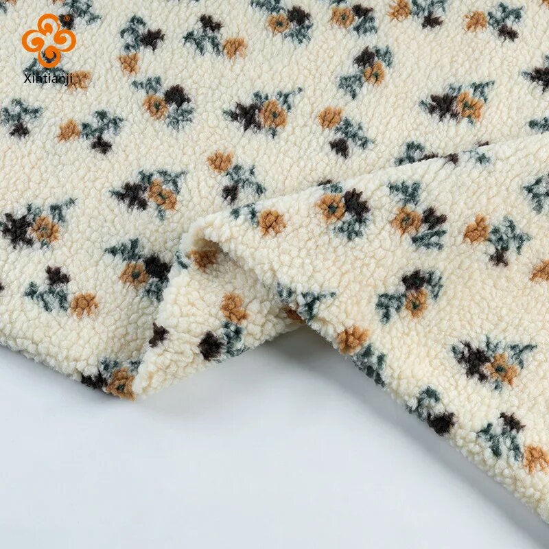 0,5/1/2 м ткань из искусственной овечьей шерсти, розовый жаккардовый маленький цветок в стиле корен для шитья детской одежды своими руками, шапок, сумки, ткань для кукол