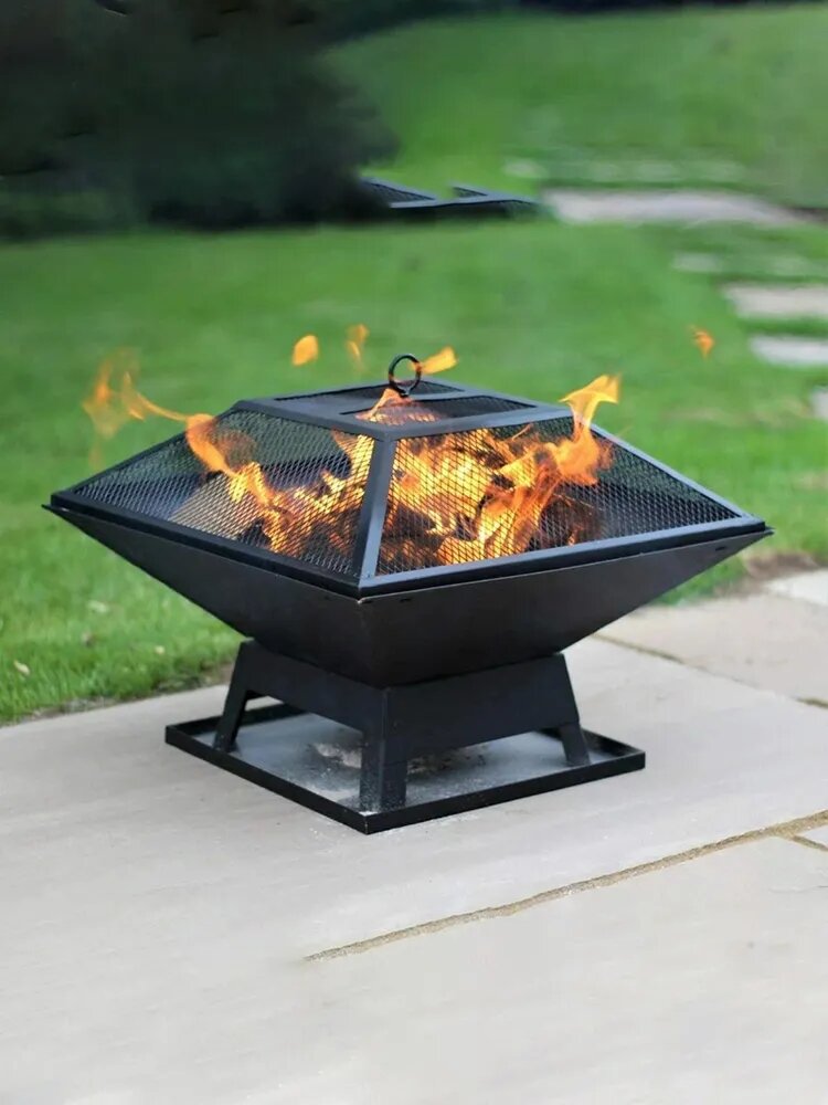 Костровая Чаша для костра на открытом воздухе, стальная, черная, для дачи, сада, гриля