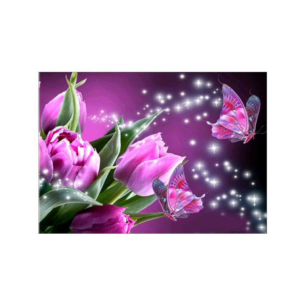 DIY Кит для рисования алмазными камнями 5D Цветок Квадрат Круглая форма Полностью сверлена Размер 30*40см Материал холст и смоляные алмазы Типы A, B, C, D, E, F, , H, I Без рамки Набор для рукоделия Декор для комнаты и стены В комплект входят алмазные