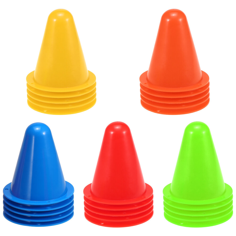 25 Pack Миниатюрные Конусы для Тренировки Ловкости в Спорте для Детского Футбольного Тренинга и Катания На Роликах, Пластик, Размеры Приблизительно 8*8 см / 3*3 дюйма, Вес Приблизительно 14 г / 0.5 унции (1 штука)