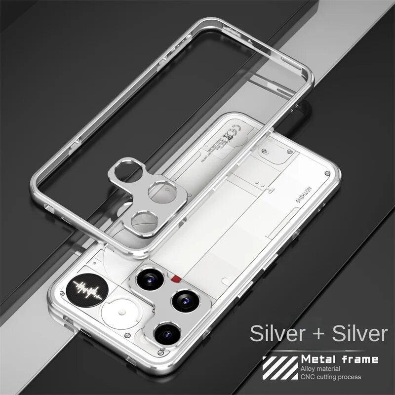 Бампер Nothing Phone 3 Silver + Silver, металлический