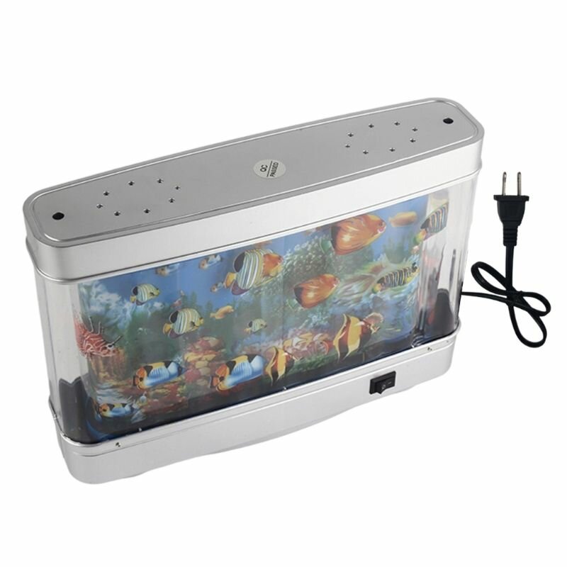 Американская стандартная светодиодная лампа с морским пейзажем, настольное домашнее ночное украшение, маленькая настольная лампа, рыбка,