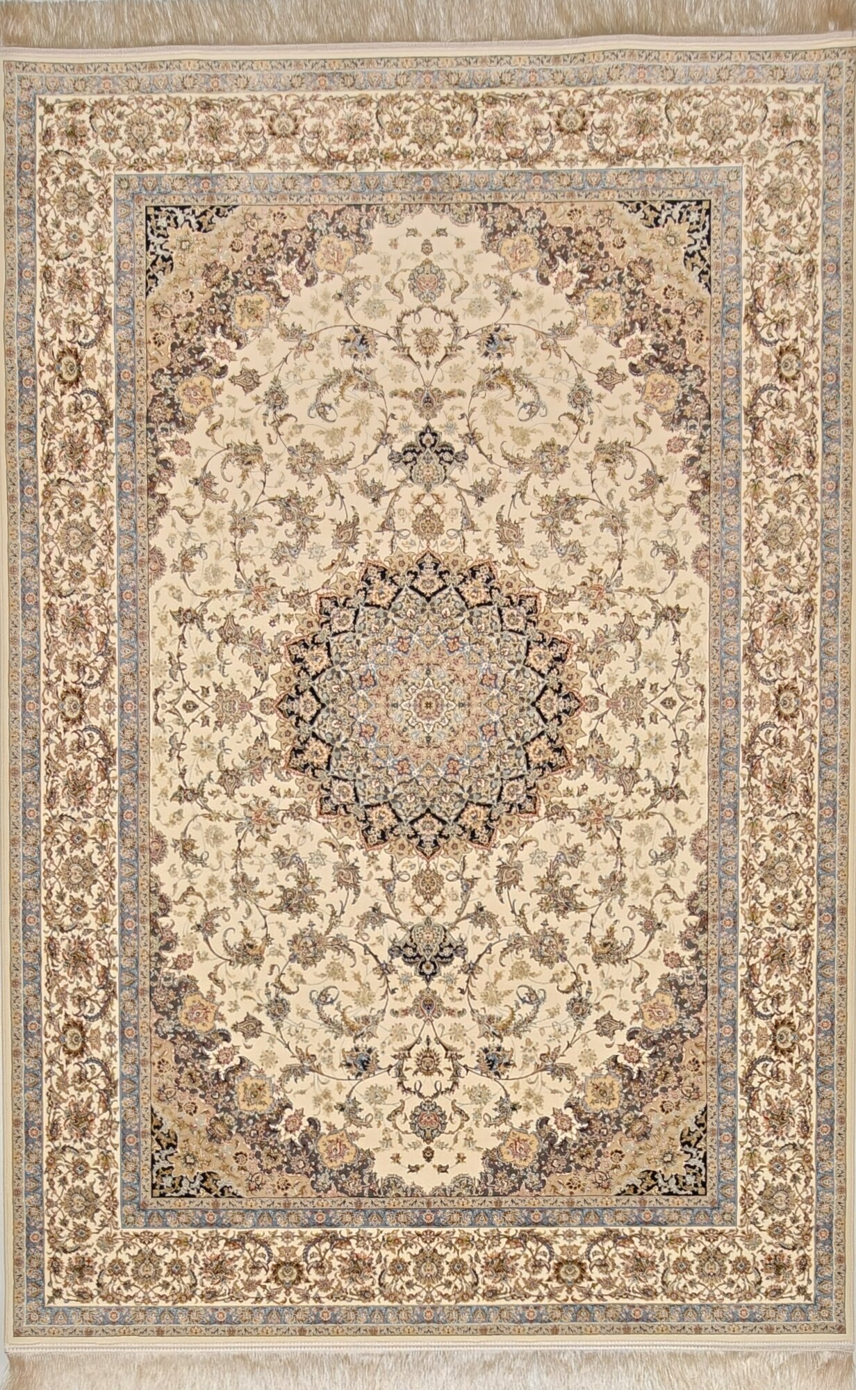 Ковер персидский высокоплотный с рельефным ворсом "HBB23 кремовый" 100х150 см