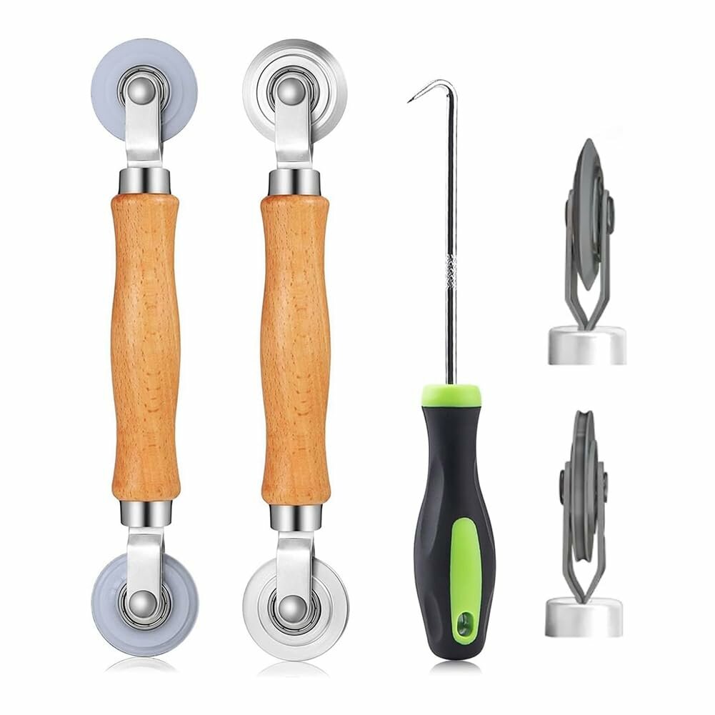 Комплект инструментов для валика москитной сетки, деревянный нитровый валик крючок, кожанно-резиновый стрип инструментальный комплект, комплект инструментов для замены ниток сетки, валик для москитной сетки, крючок для москитной сетки 3 штуки