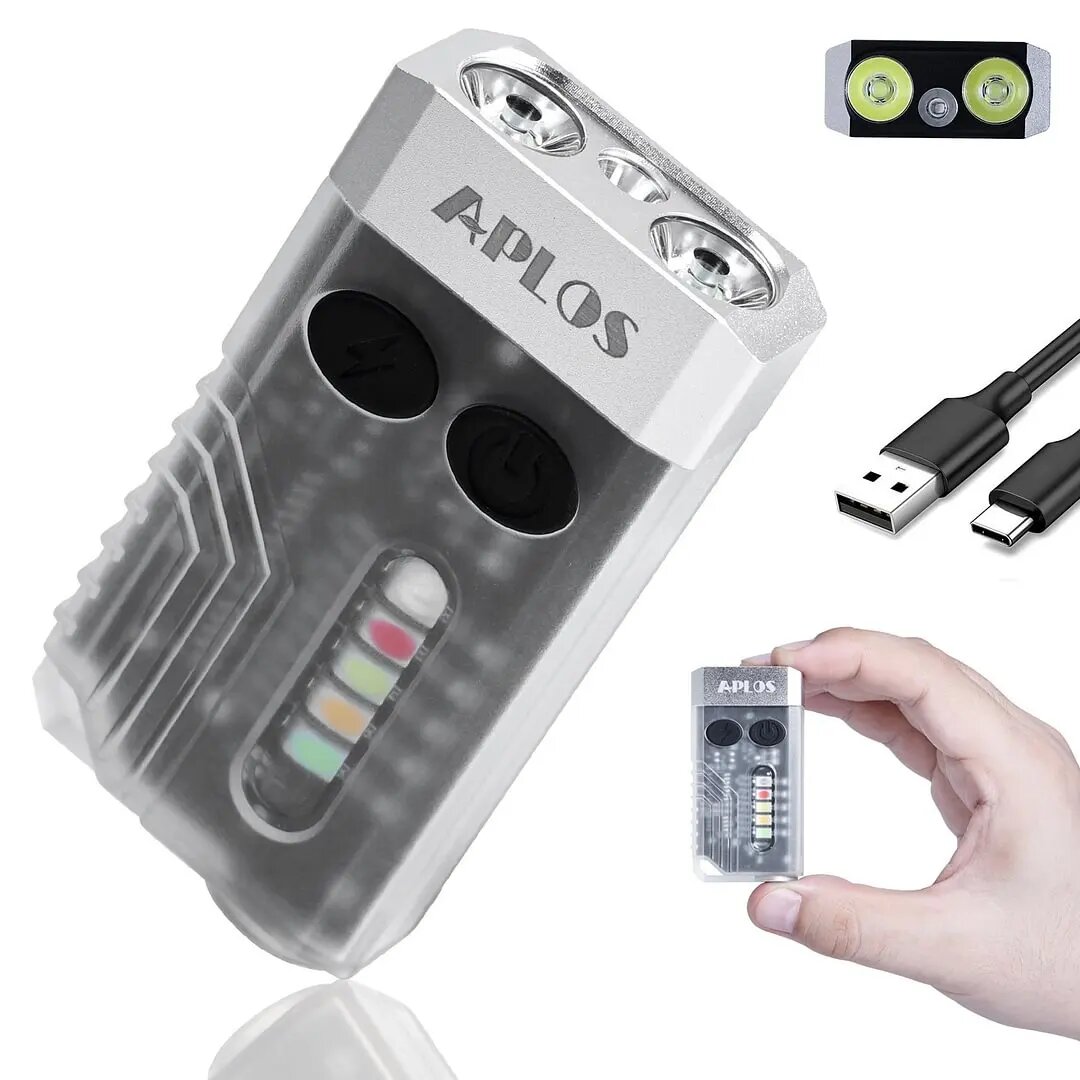 Фонарик APLOS L02 для повседневного использования, брелок для ключей, 1000 люмен, портативный супер яркий фонарь с USB-разъемом для зарядки, фонарь для экстренной работы, кемпинга