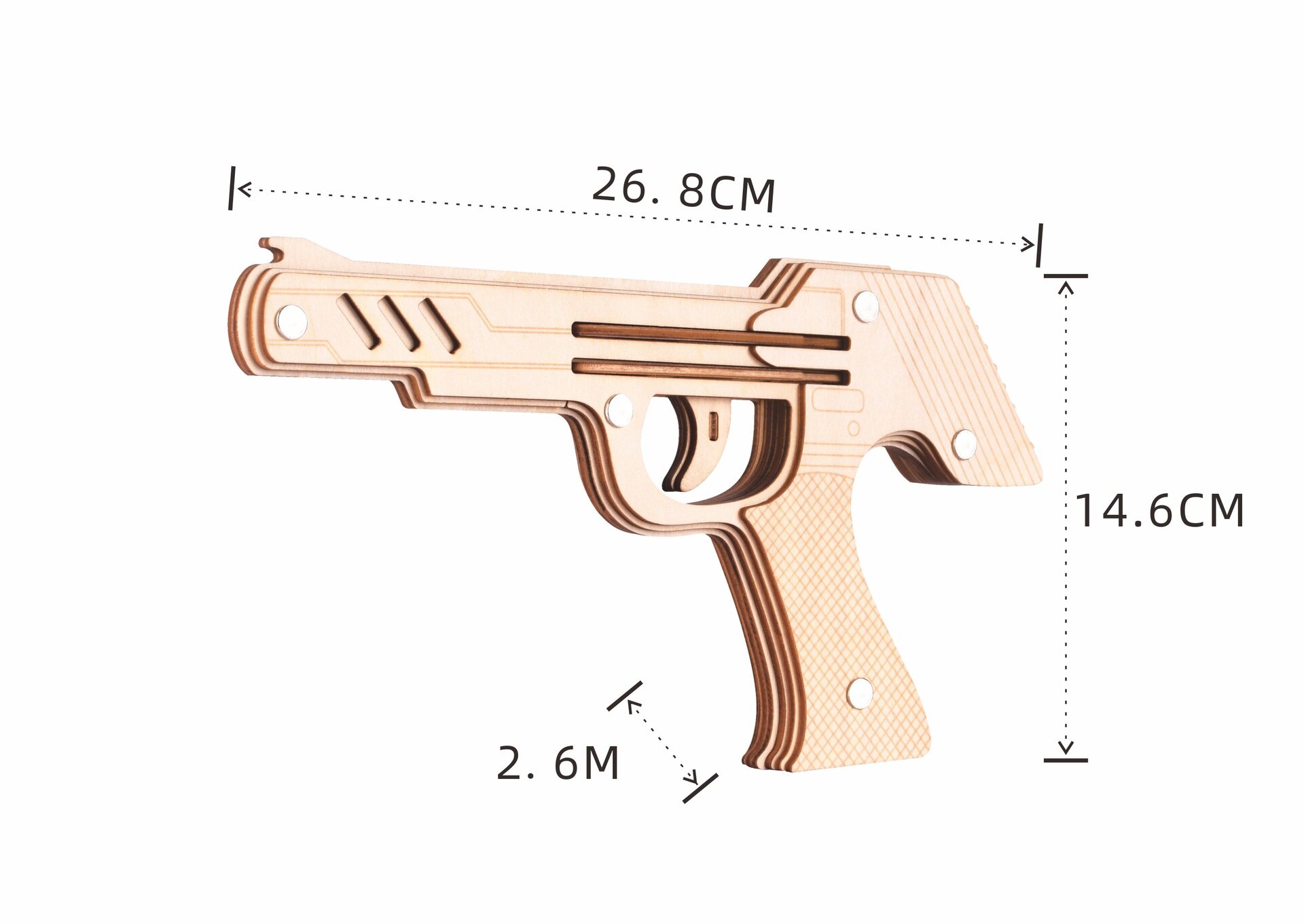 Модель девятизарядного пистолета, деревянная сборная игрушка, многократная стрельба, 120 символов