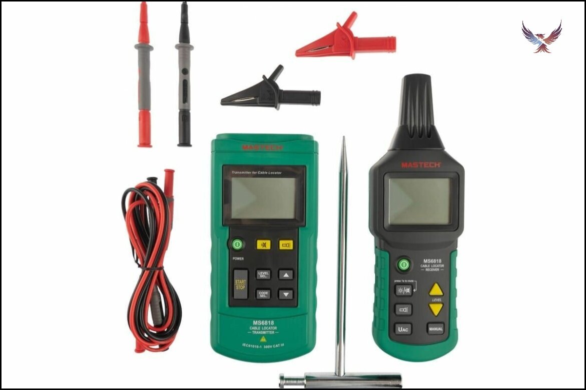 Кабельный локатор "Mastech" MS6818, цифровой, подсветка, глубина обнаружения до 2 м, IP54