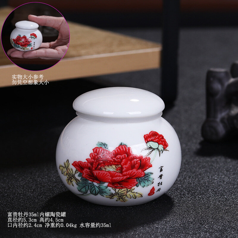 Китайская керамическая герметичная банка с крышкой малый портативный крем для чая для хранения домашнего таблеток