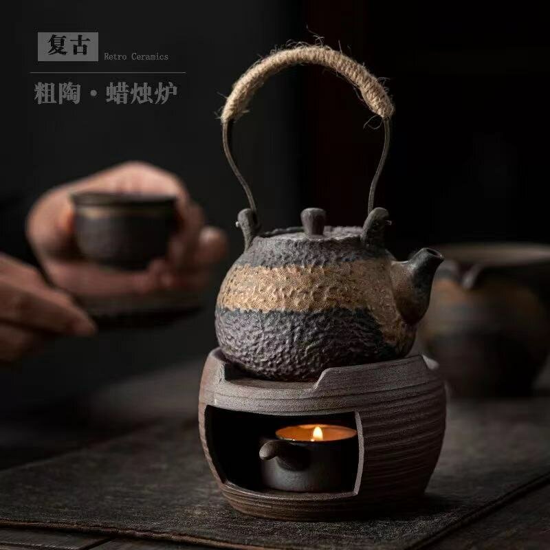 Чайник в китайском стиле, чайный набор, домашний керамический чайник, чайная плита, подогреватель чая, чайник с подогревом свечей, чайник для заваривания чая