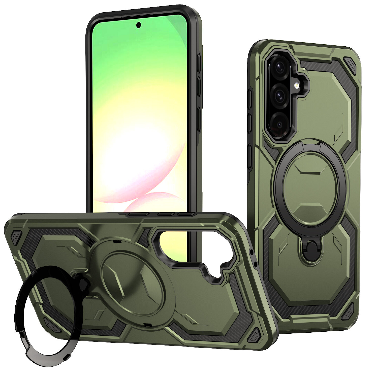 Чехол Для Samsung Galaxy A17 / Самсунг Галакси A16 / Самсунг Галакси F17, soft touch, накладка, поликарбонат (PC), защита камеры, ударопрочный, встроенная подставка, усиленные углы, Samsung,