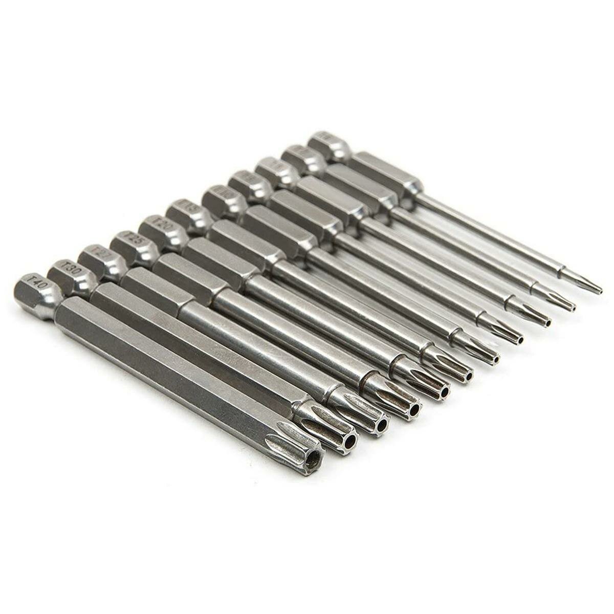 Набор из 11 отверток с головкой Torx T6-T40, сверла длиной 3 дюйма