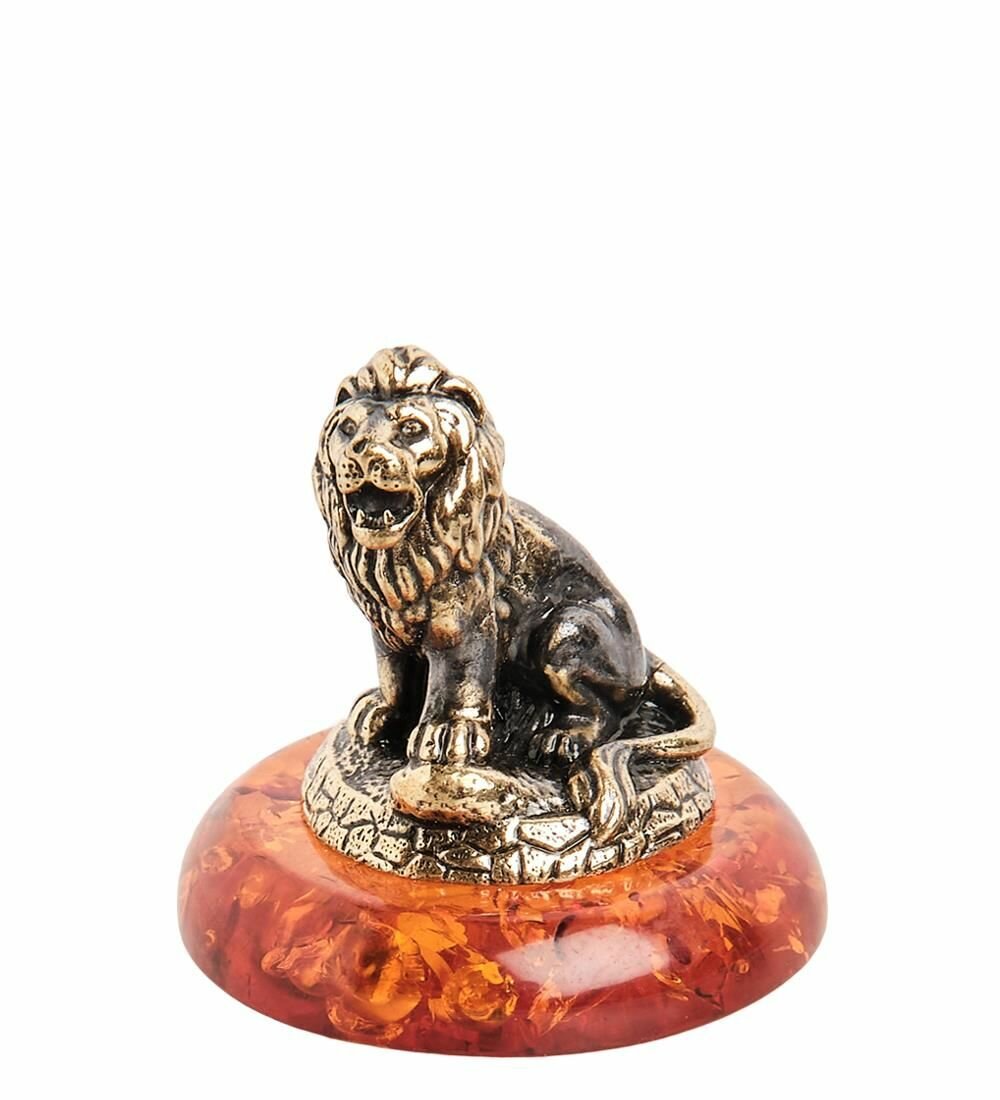 Фигурка Знак зодиака-Лев (латунь, янтарь) A2087851 Народные промыслы бронзовый