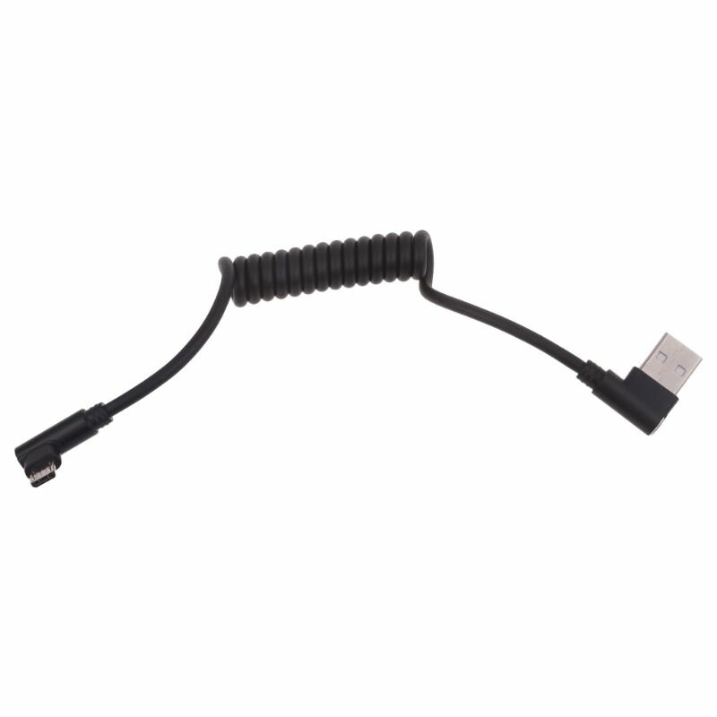 Пружинный кабель USB к Micro USB - двойное колено