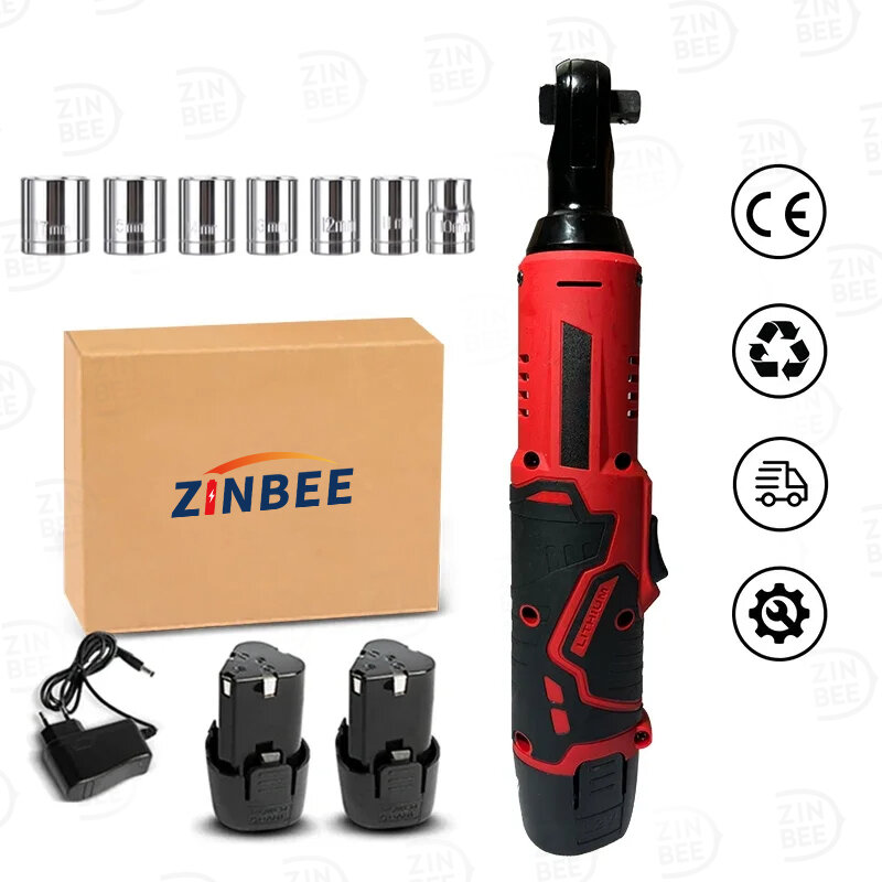 Трещоточный аккумуляторный угловой гайковерт, электрический гайковерт