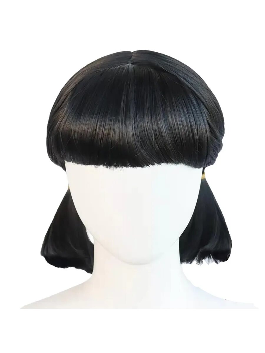 Черный парик для косплея, двойной хвост, Halloween