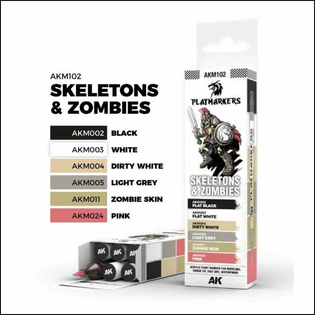 Маркеры AK Interactive AKM102 Playmarker для книг-игр Скелеты и животные (6 шт11